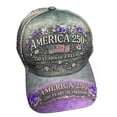 Adjustable Patriotic Baseball Cap Floral American Flag 250th ...