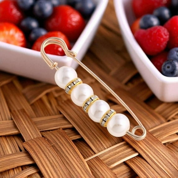 Adjustable Pearl Diamond Waist Reducer Pin Elegant White Pearl Design ...