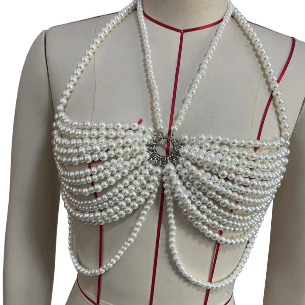 Adjustable Pearls Tassels Body Jewelry Chain Decoration for Party Wear ...