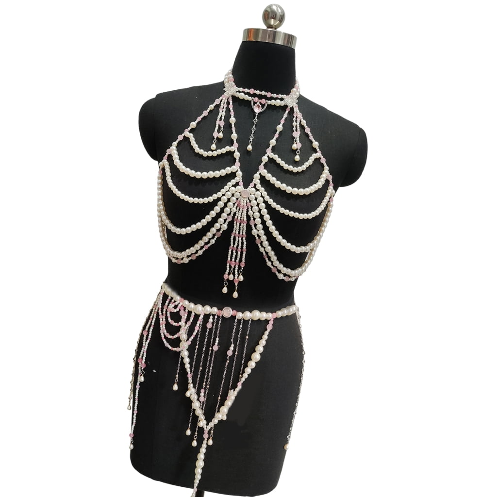 Adjustable Pearls Tassels Body Jewelry Chain Decoration for Party Wear ...