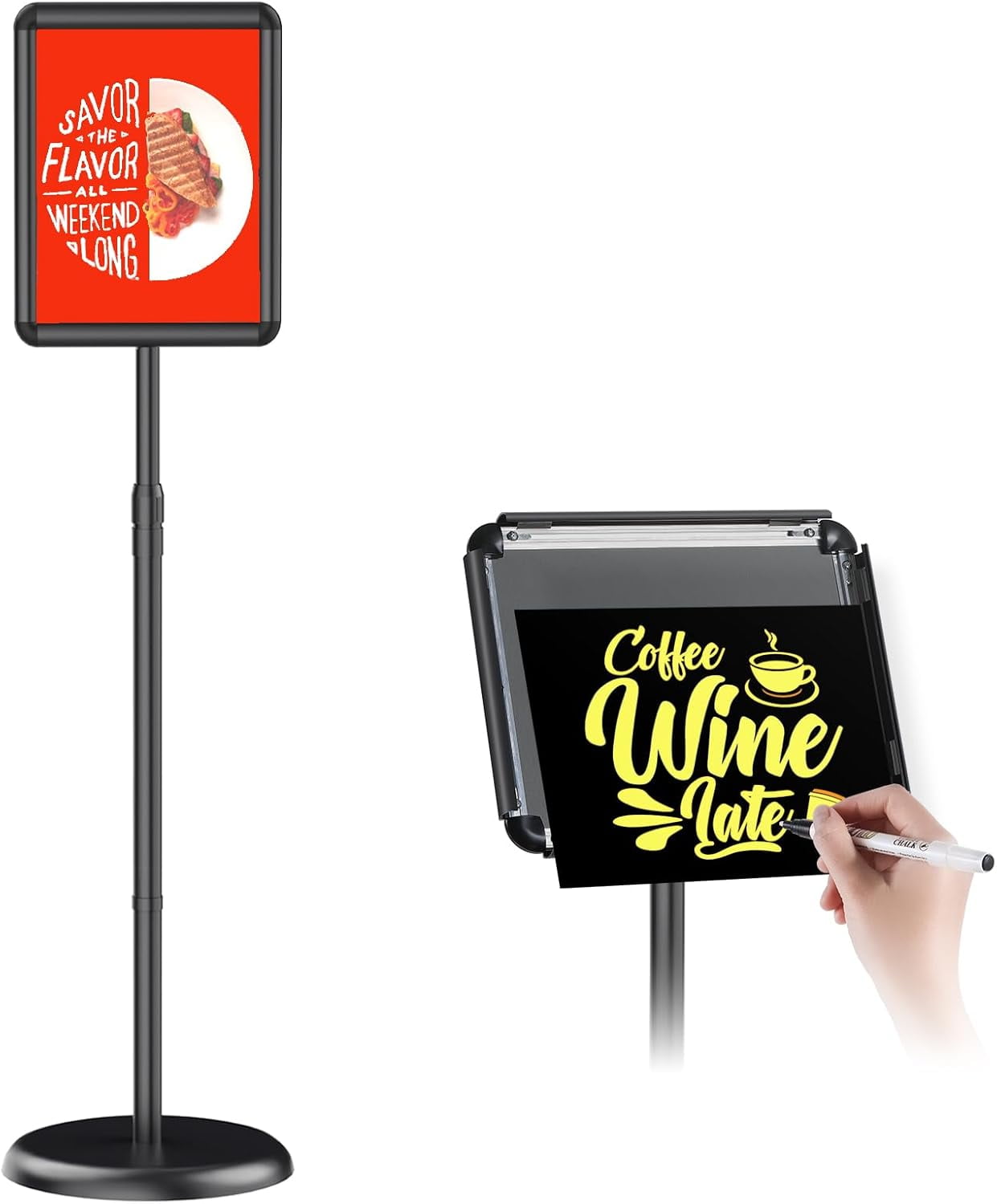 Adjustable Pedestal Floor Stand Sign Holder for 8.5*11 inches Poster or ...