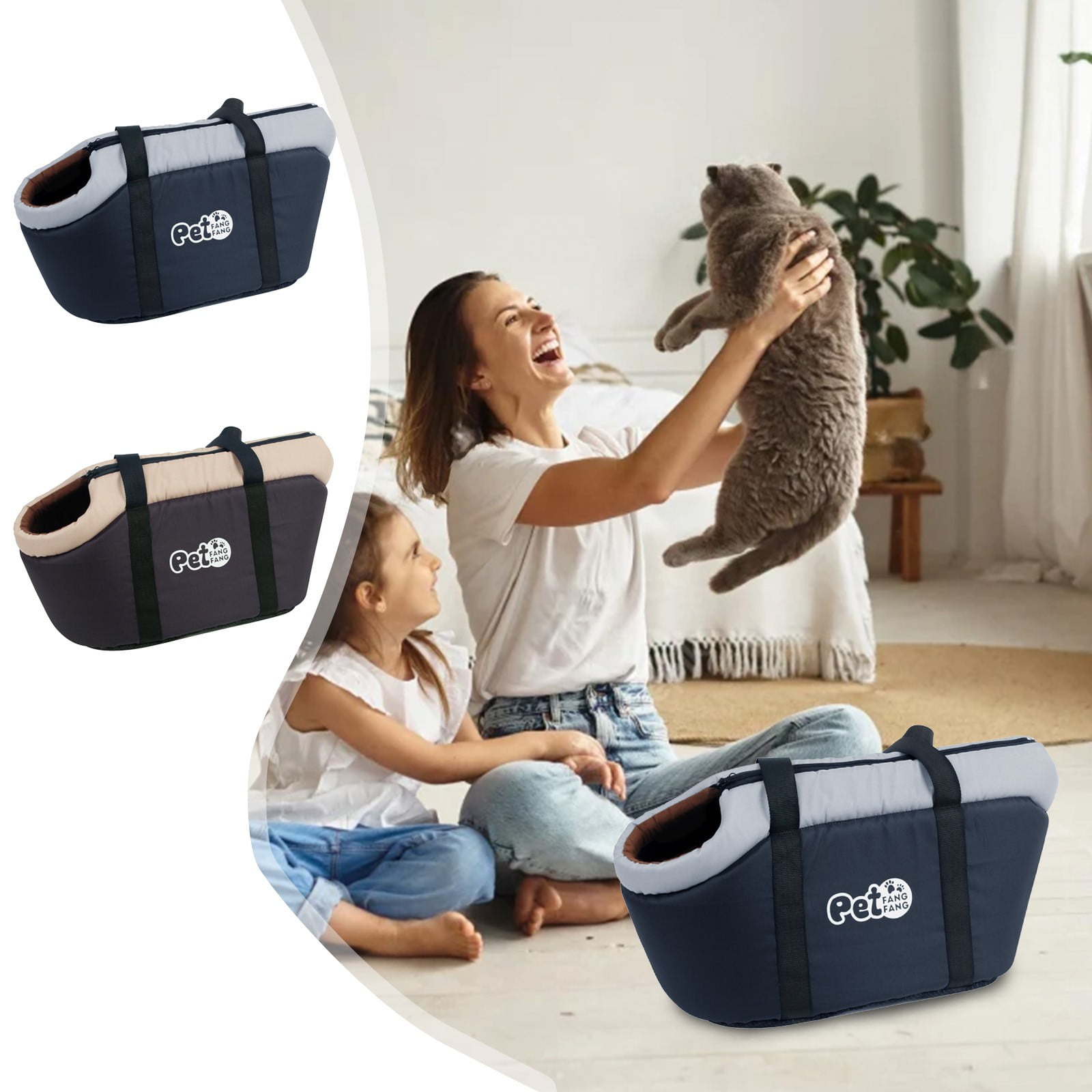 Adjustable Pet Carrier Bag with Ventilation Panels, Foldable Design for ...