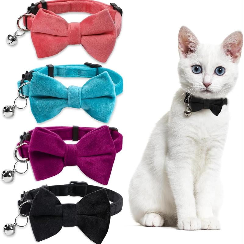 Adjustable Pet Collar with Bell, Cute Bowknot Design Pet Collar with ...