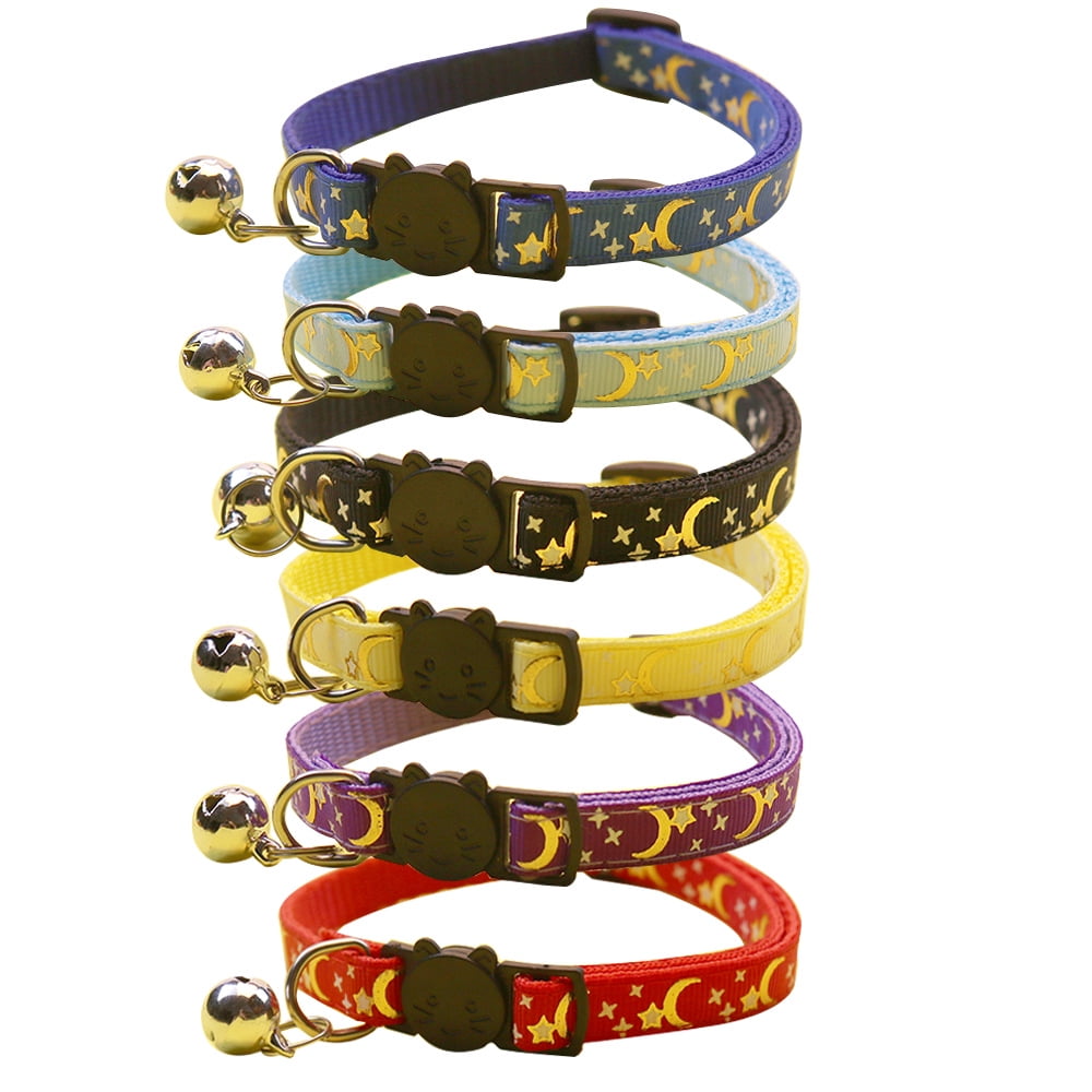 Adjustable Pet Collar with Moon and Stars Design, Breakaway Clasp ...