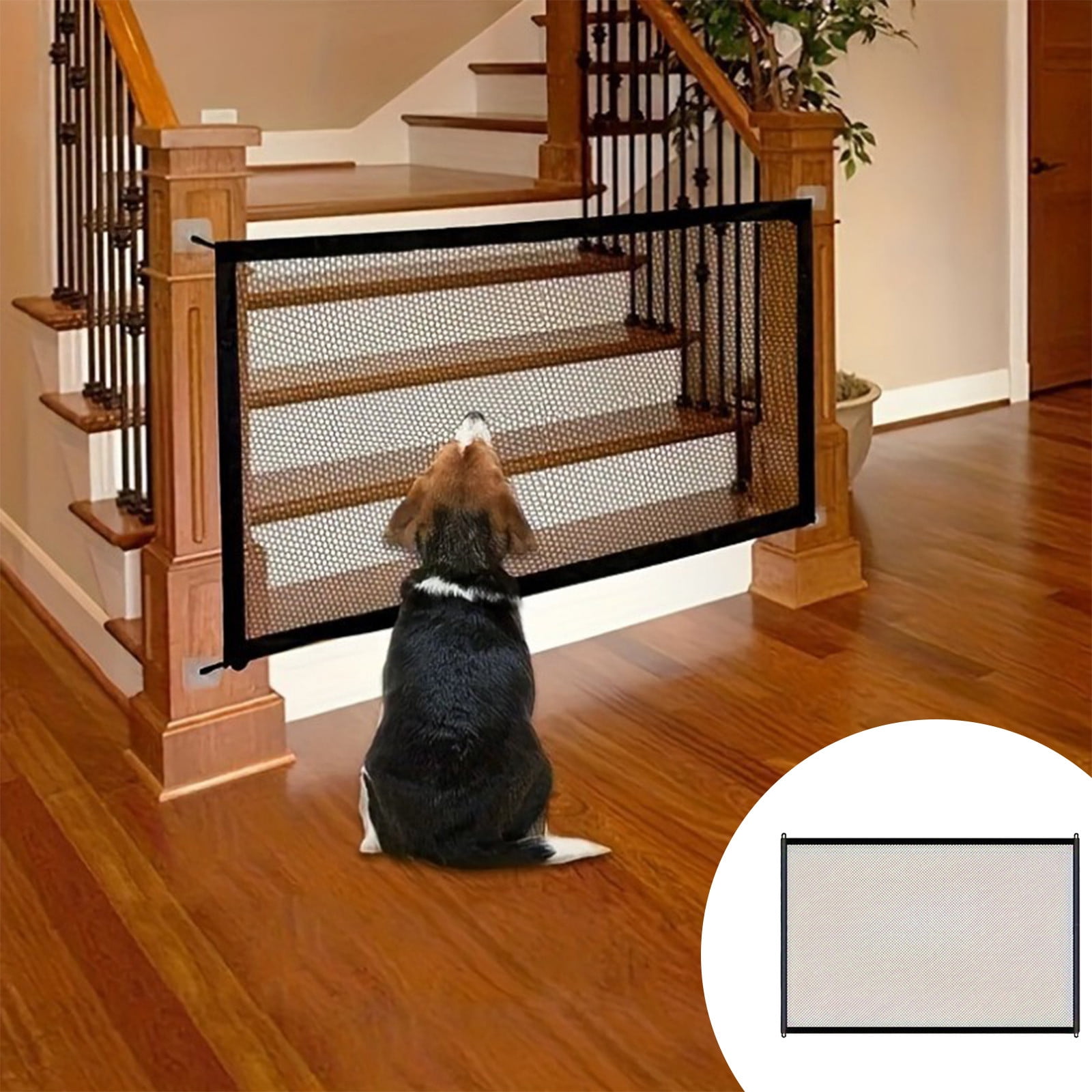 Adjustable Pet Gate for Dogs and Cats, Heavy Duty Polyester Safety ...