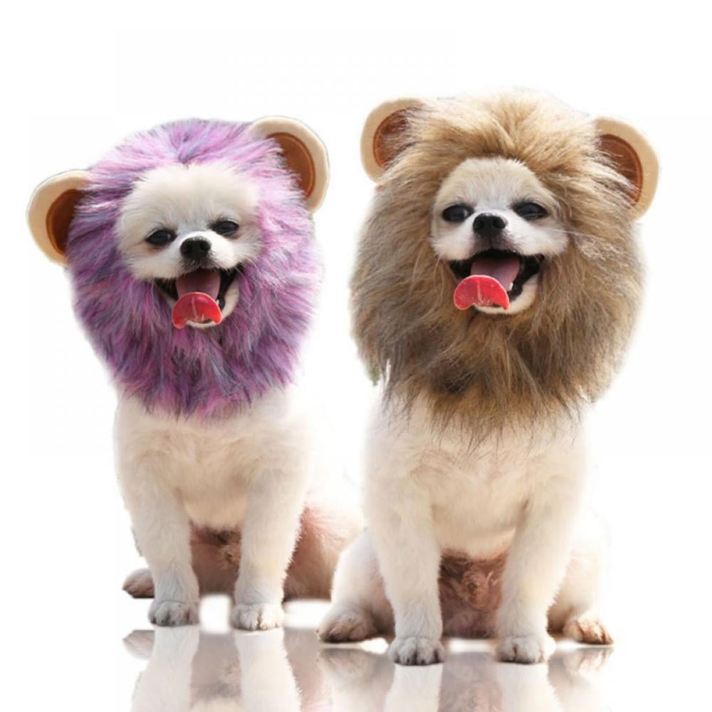 Adjustable Pet Lion Mane Wig with Ears for Small Medium and Large Dog ...