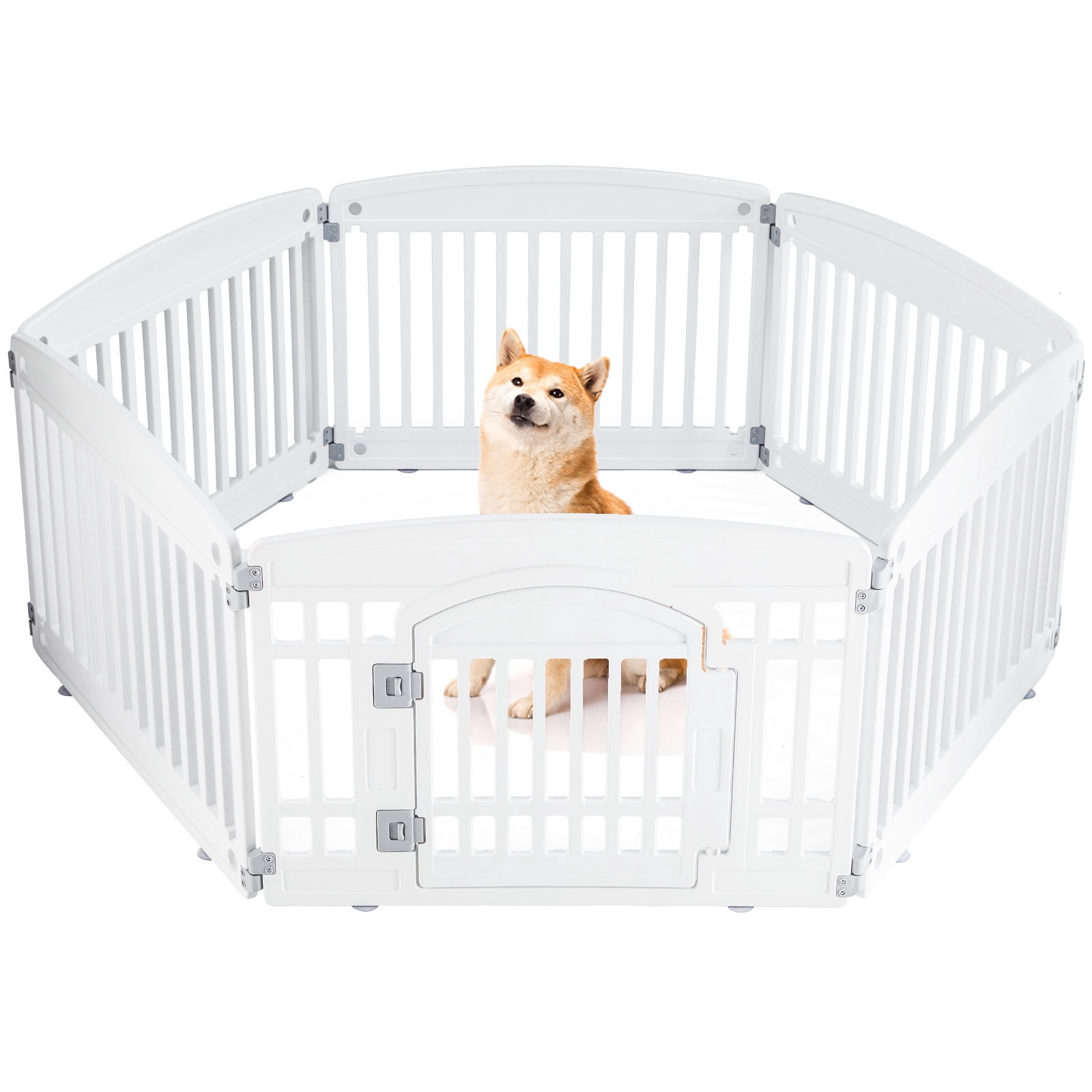 Adjustable Pet Playpen - 4 & 6 Panel Portable Dog Fence for Small ...