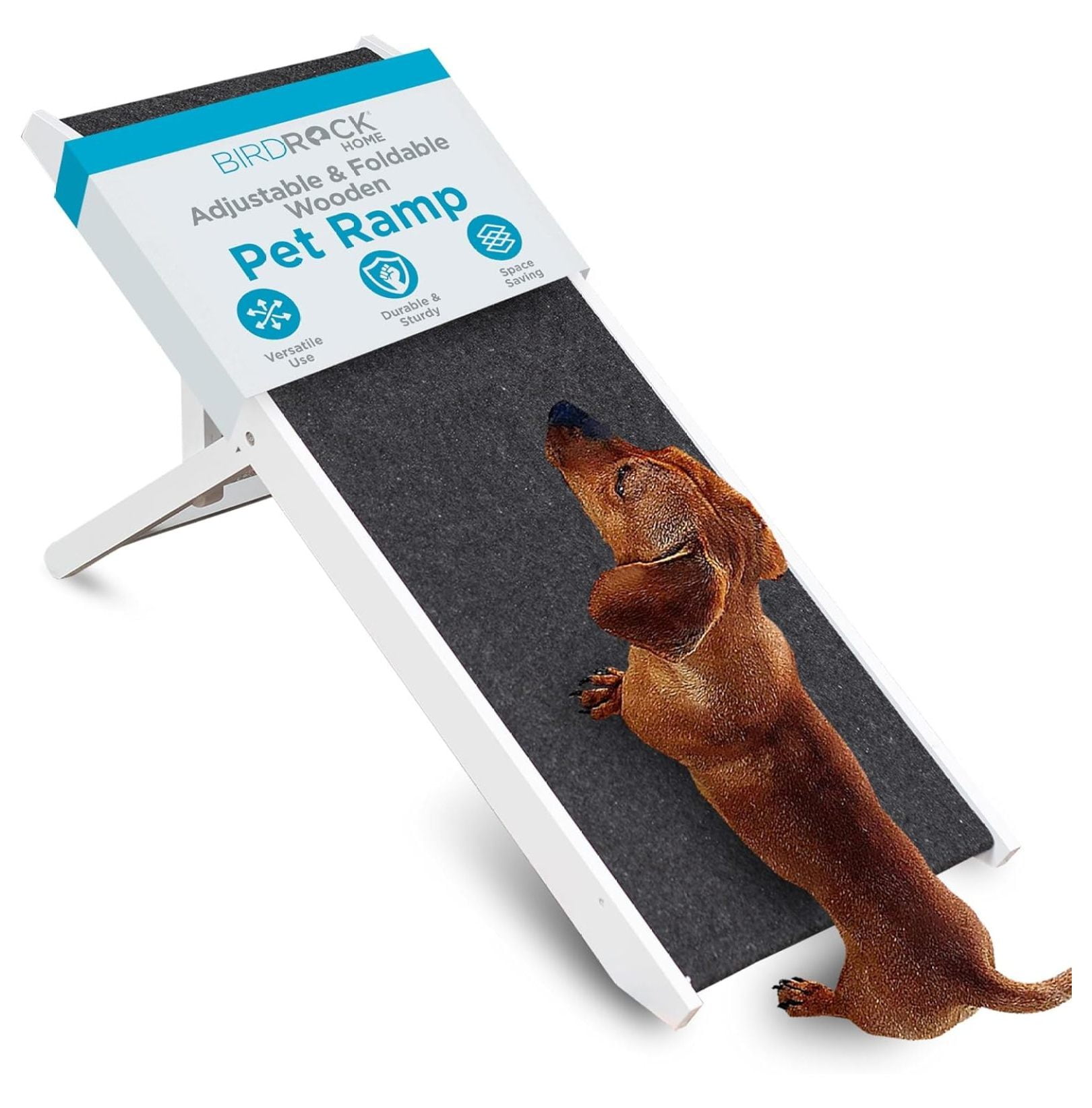 Adjustable Pet Ramp for Small Dogs, Cats, Puppies - Foldable Wooden Dog ...