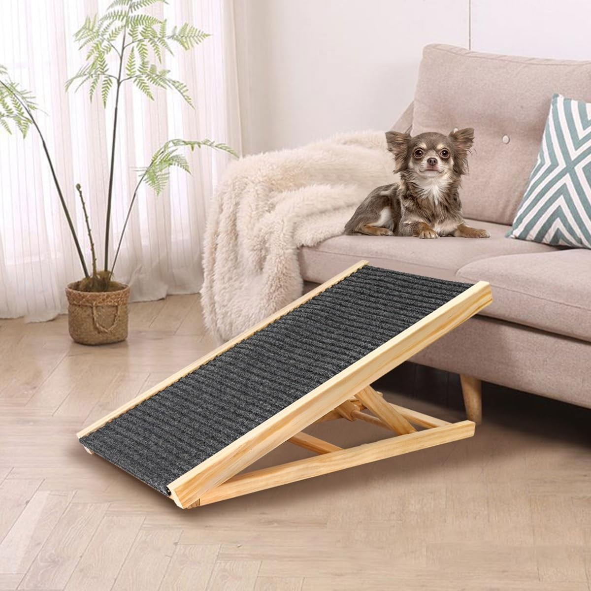 Adjustable Pet Ramps for Dog to Get on Bed Dog Ramp for Bed Folding Pet ...