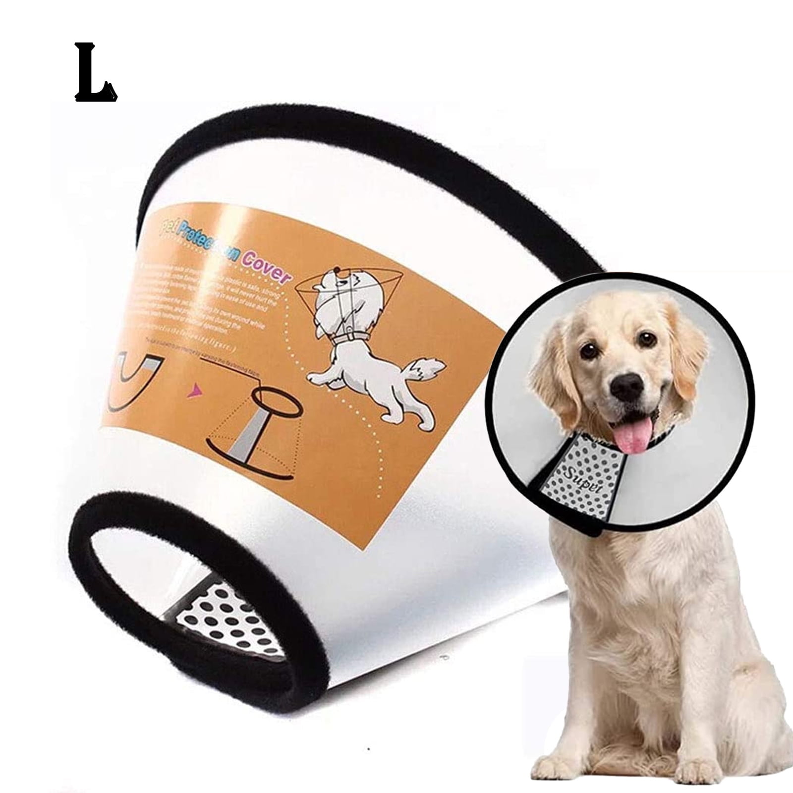Adjustable Pet Recovery Cone Collar for Dogs and Cats Soft and ...