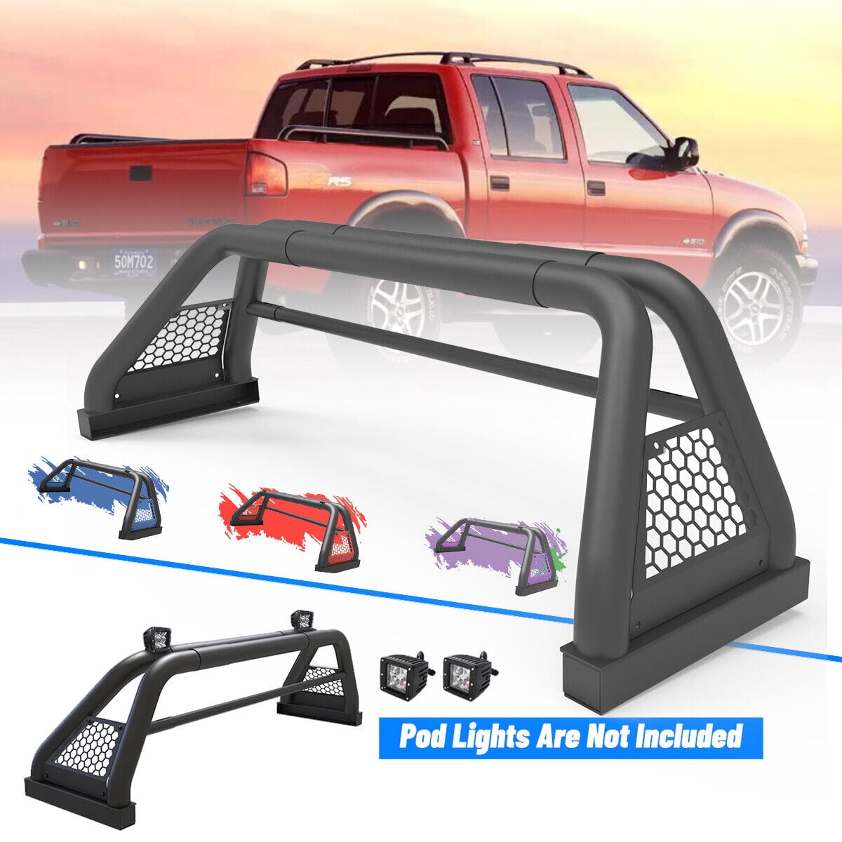 Adjustable Pickup Truck Roll Sport Bar Chase Rack Bed Bar For 1994-2004 Chevrolet S-10/GMC ...
