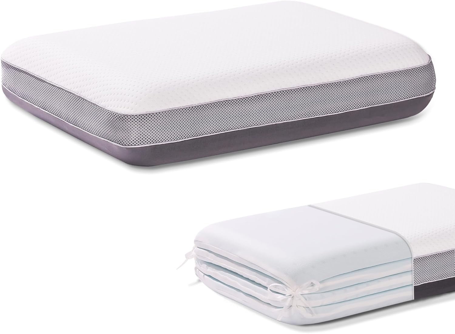 Adjustable Pillow Ultra Thin Pillow for Sleeping Flat Pillow Memory ...