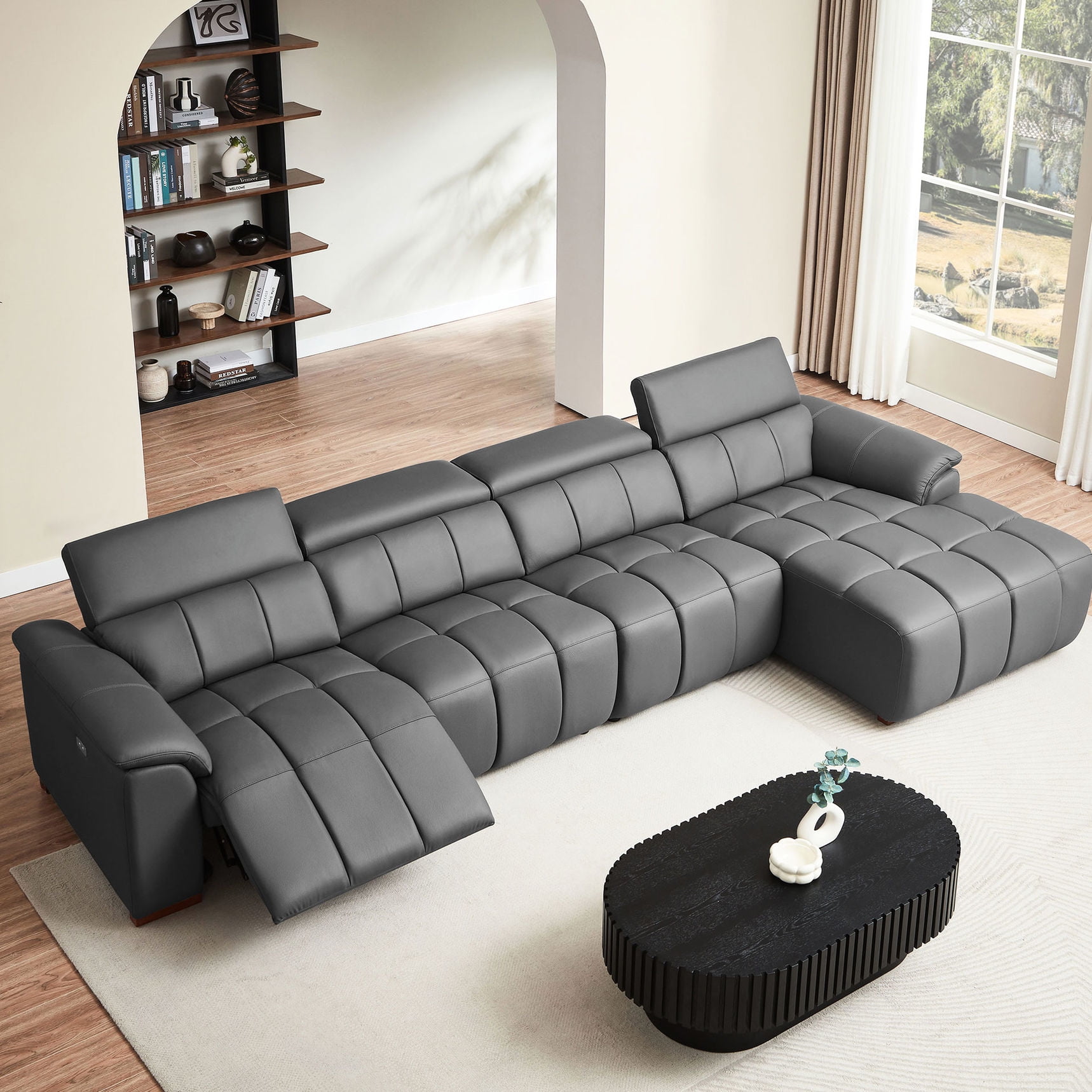 Adjustable Pillow and Retractable Footrest - Relax in Style on a 4 ...