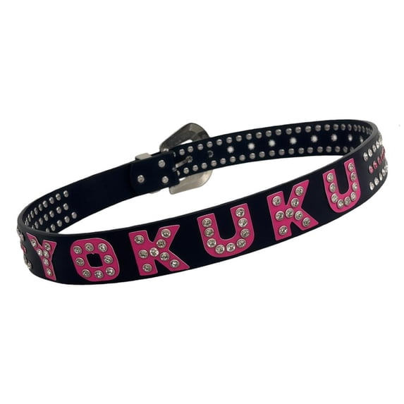 Adjustable Pink Rhinestones Decorated Belt Unisex Design Waist Cincher ...