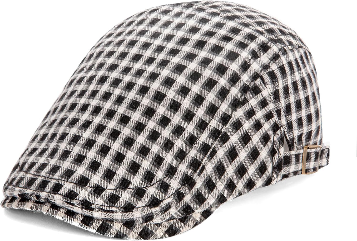 Adjustable Plaid Newsboy Flat Cap - Ivy Gatsby Cabbie Driving & Golf ...