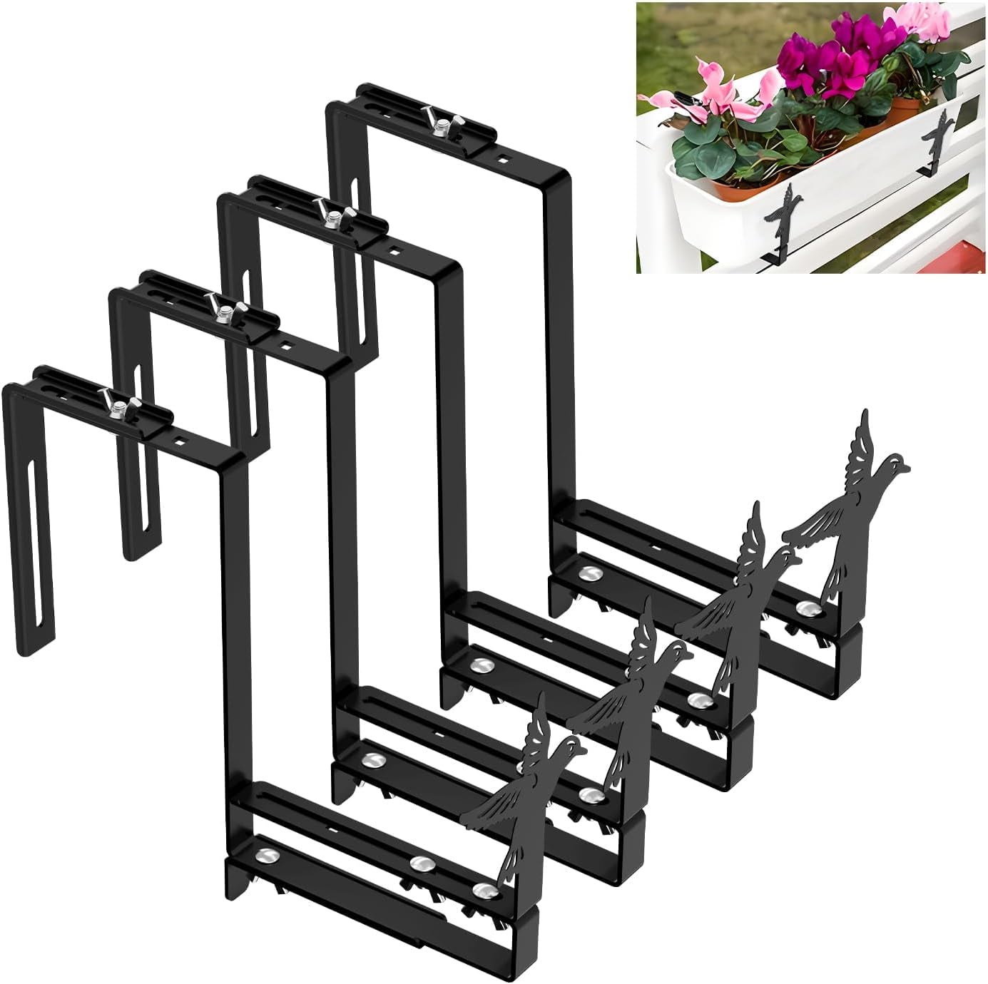 Adjustable Planter Box Brackets, Universal Window Box Brackets, Heavy ...