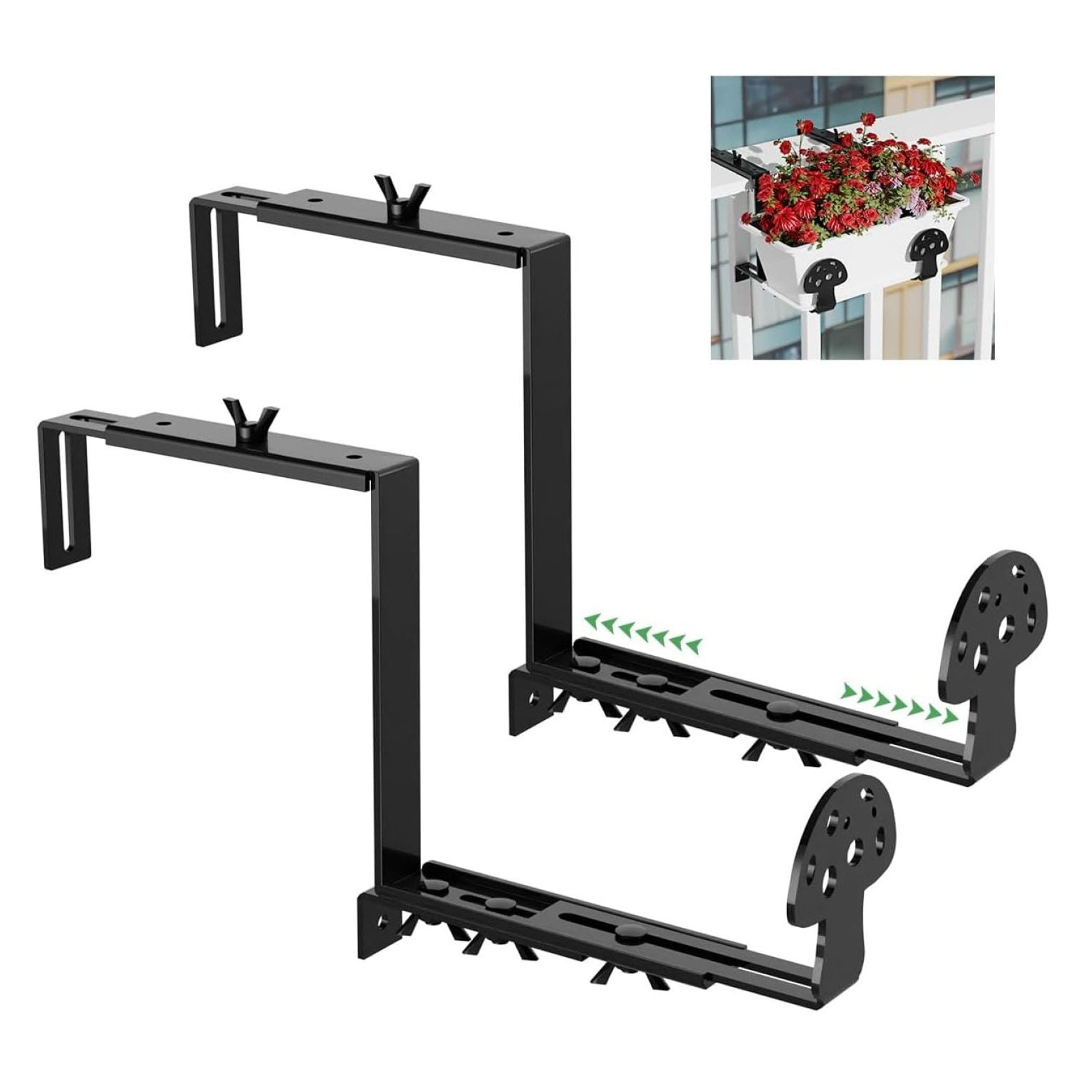 Adjustable Planter Box Brackets for Window Boxes Planters Universal ...