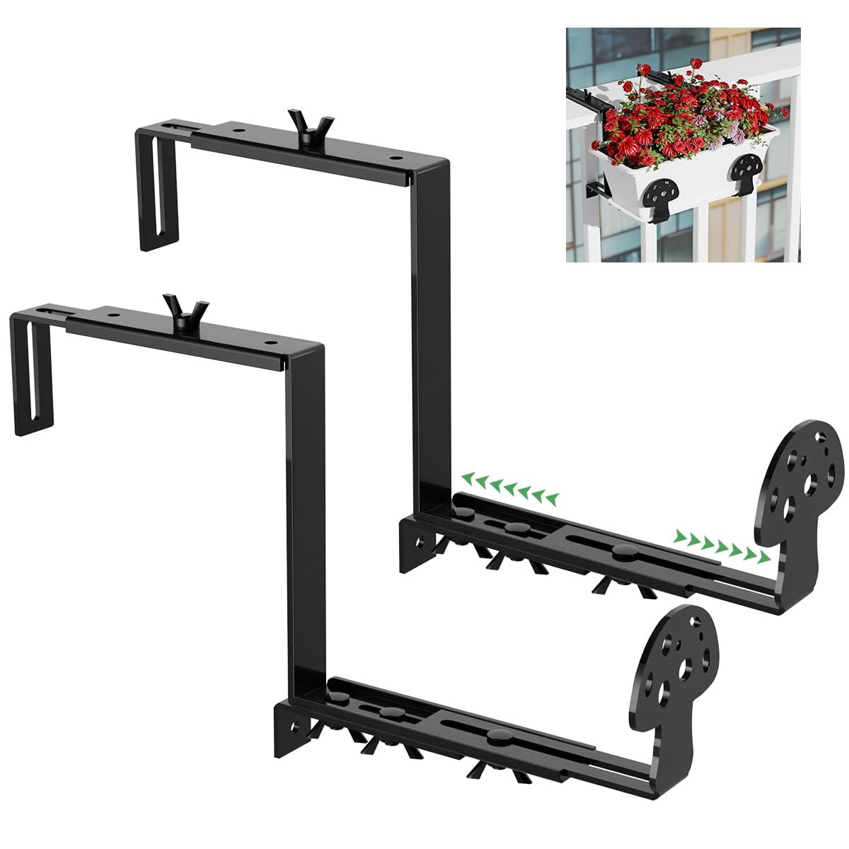 Adjustable Planter Box Brackets for Window Boxes Planters Universal ...