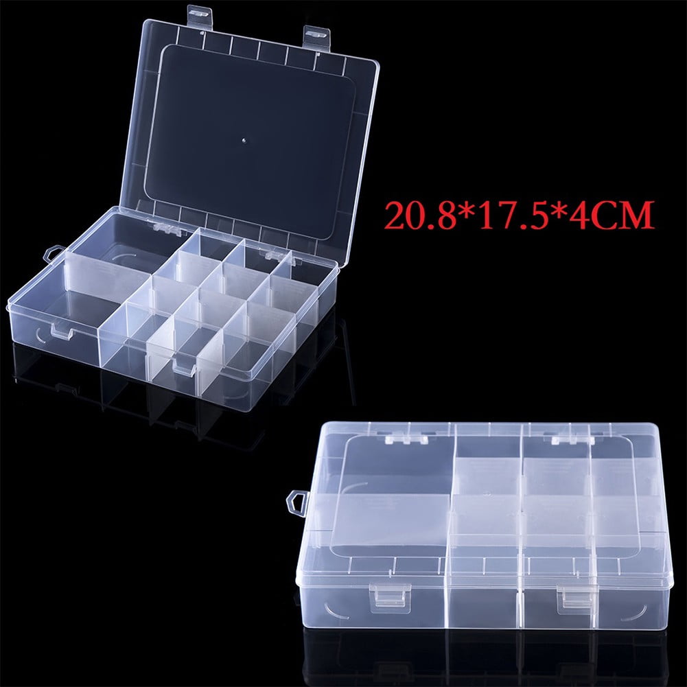 Adjustable Plastic Screw Holder Case Organizer with 14 Compartments ...