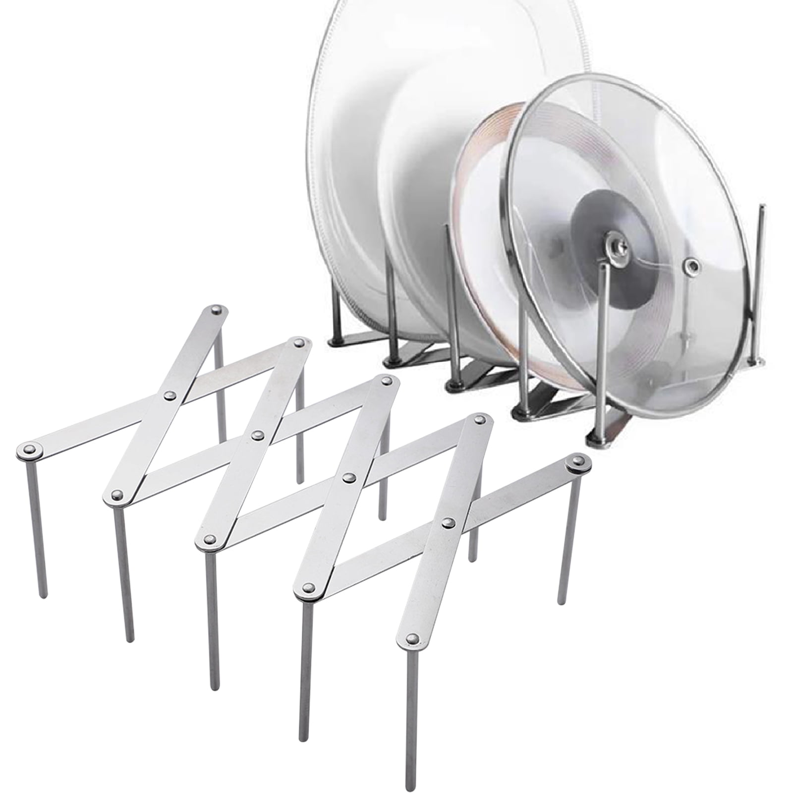 Adjustable Plate Organizer Rack, Retractable Small Dish Drying Rack ...