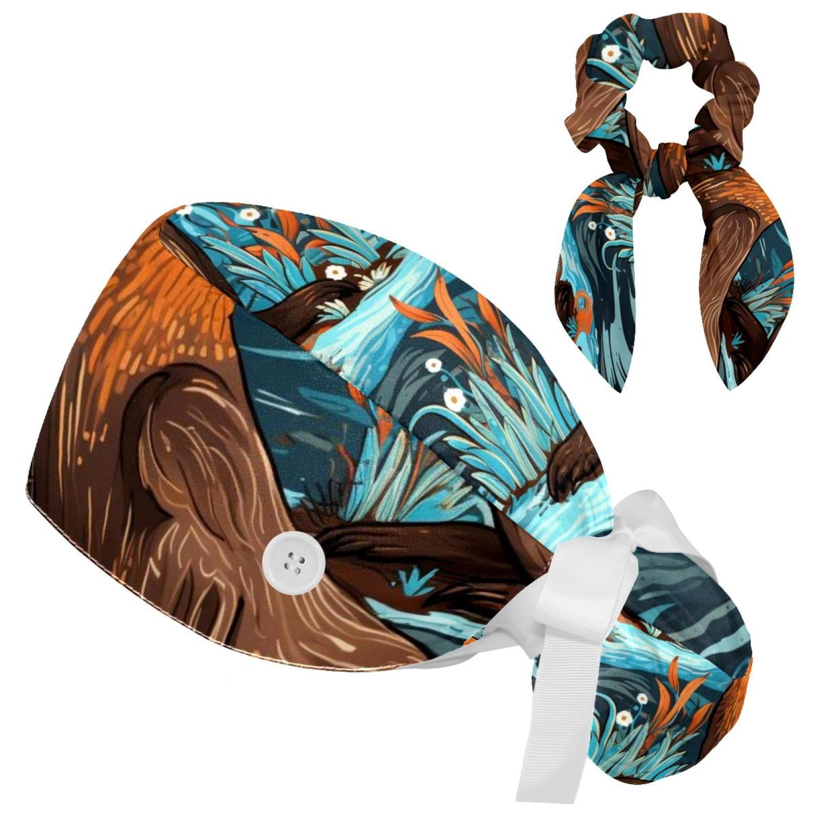 Adjustable Platypus Duckbill Surgical Scrub Cap with Bow Hair Matching ...