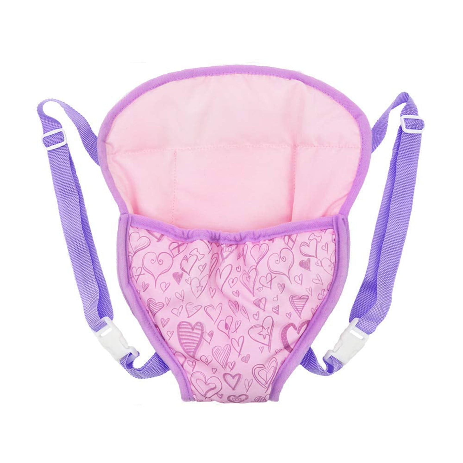 Adjustable Plush Doll Carrier Backpack for Kids Soft Pink Heart Design ...