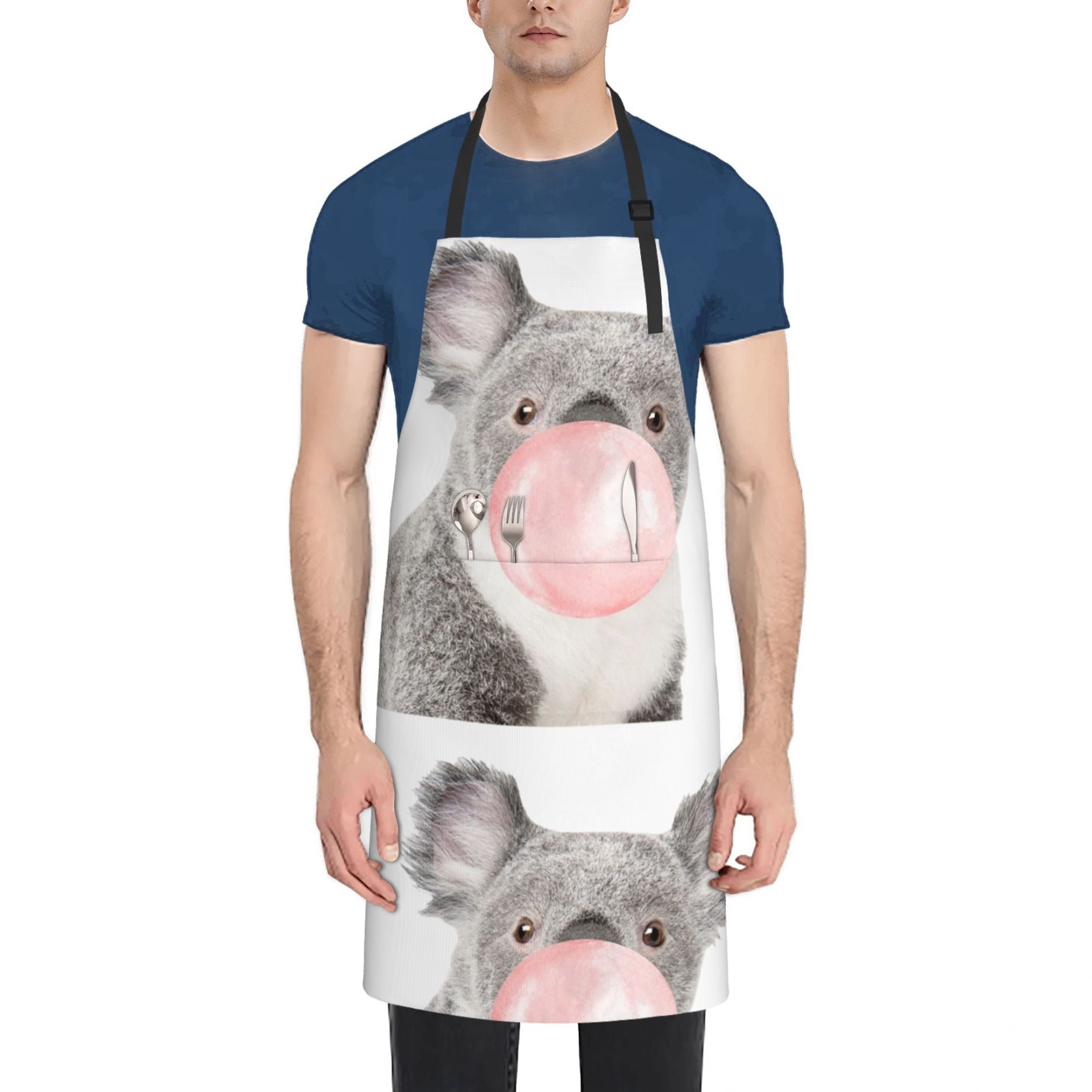 Adjustable Pocket Chewing Koala Women's Apron Men's Waterproof Apron ...