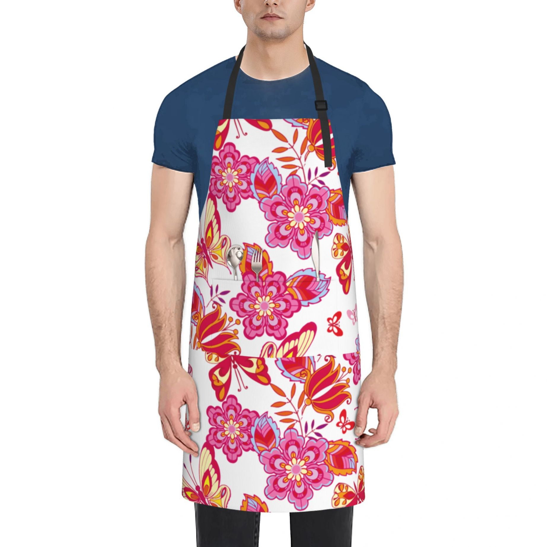 Adjustable Pocket Cute Pink Butterflies On A White Background Women's ...