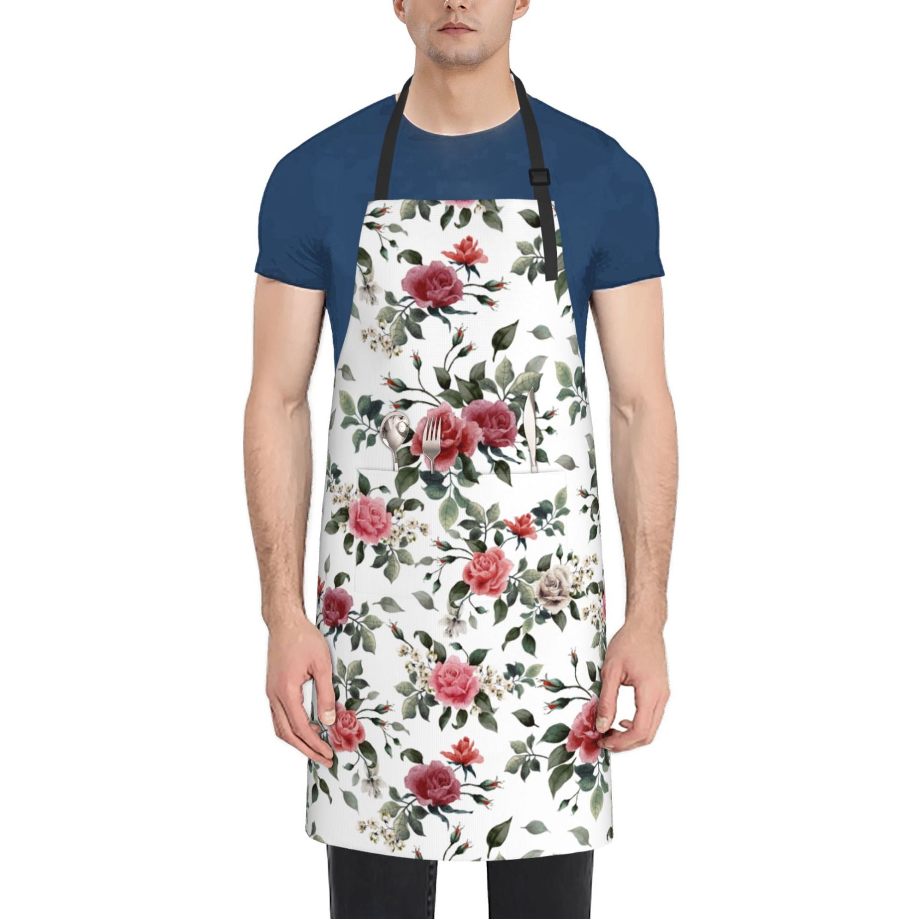 Adjustable Pocket Floral Red White And Pink Roses On Light Background ...