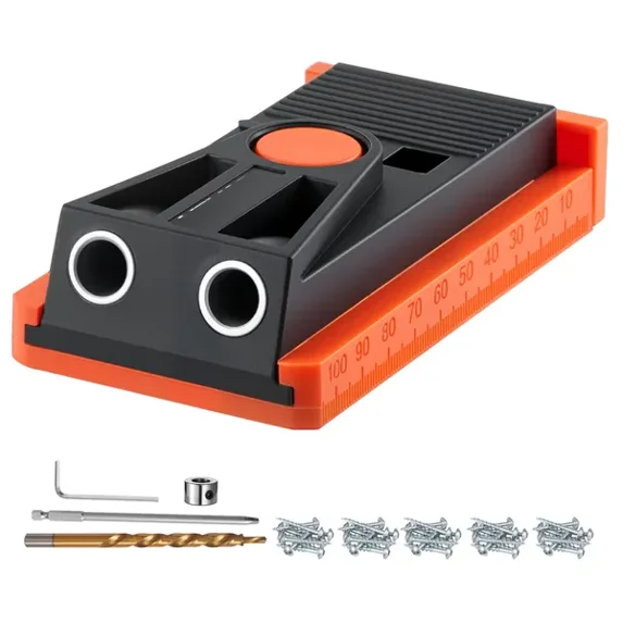 Adjustable Pocket Hole Jig Kit for Woodworking-Mini System with Step ...