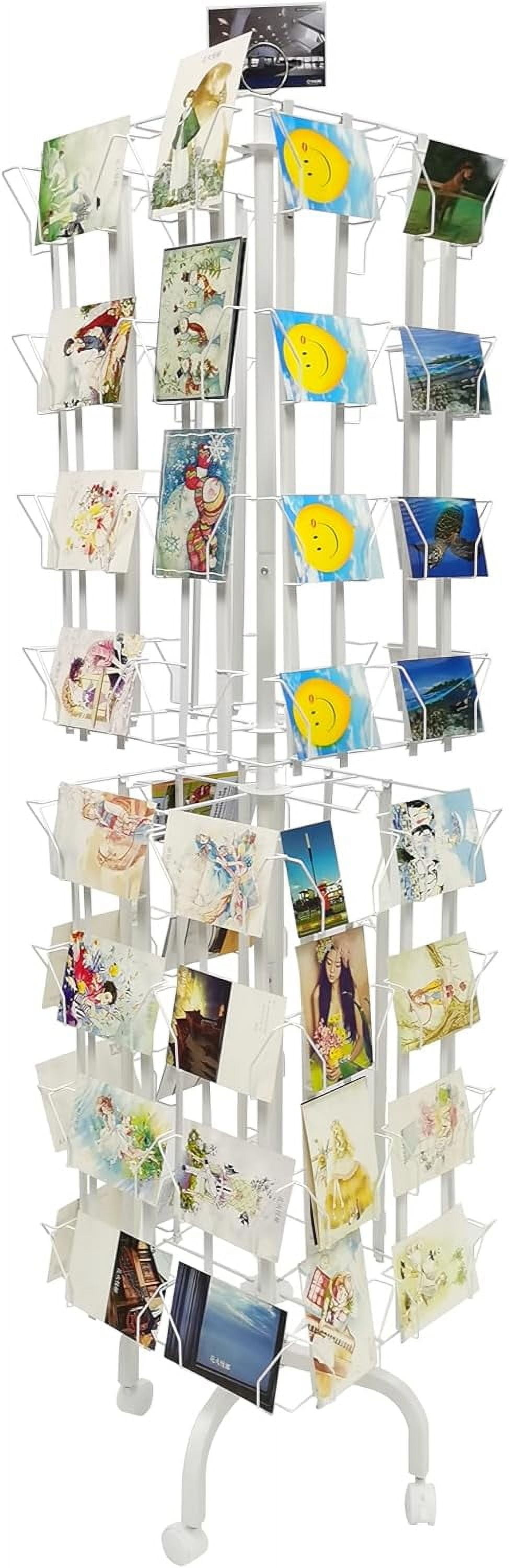 Adjustable Pockets Display Rack, Double Tier Greeting Post Card ...