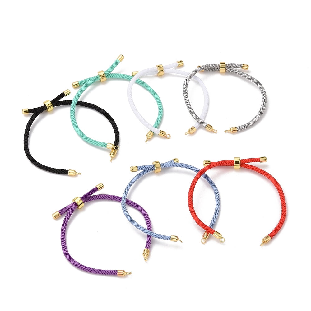 Adjustable Polyester Cord Bracelet Making Long-lasting Plated Golden ...