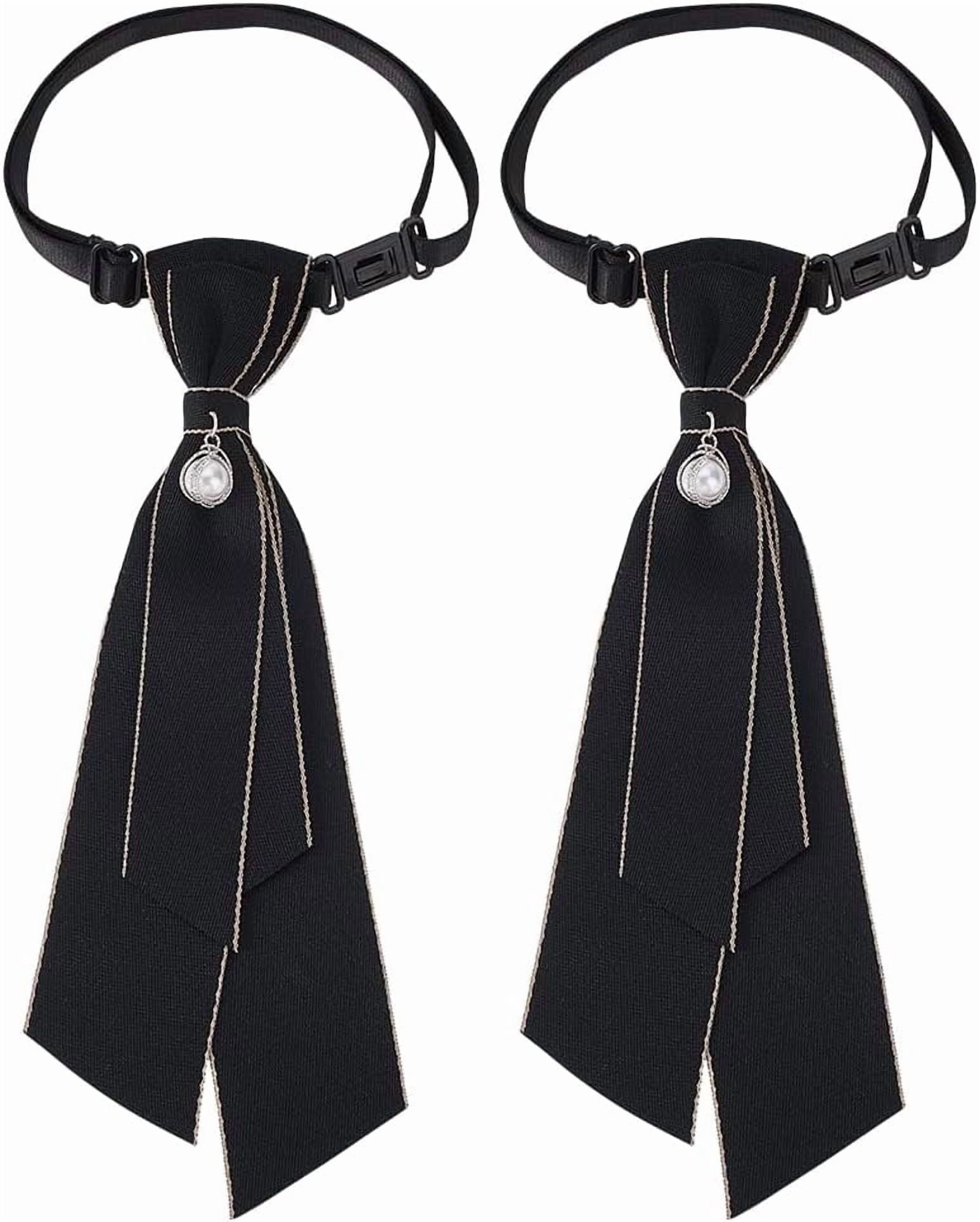 Adjustable Polyester Necktie with Resin for Women and Girls Black ...