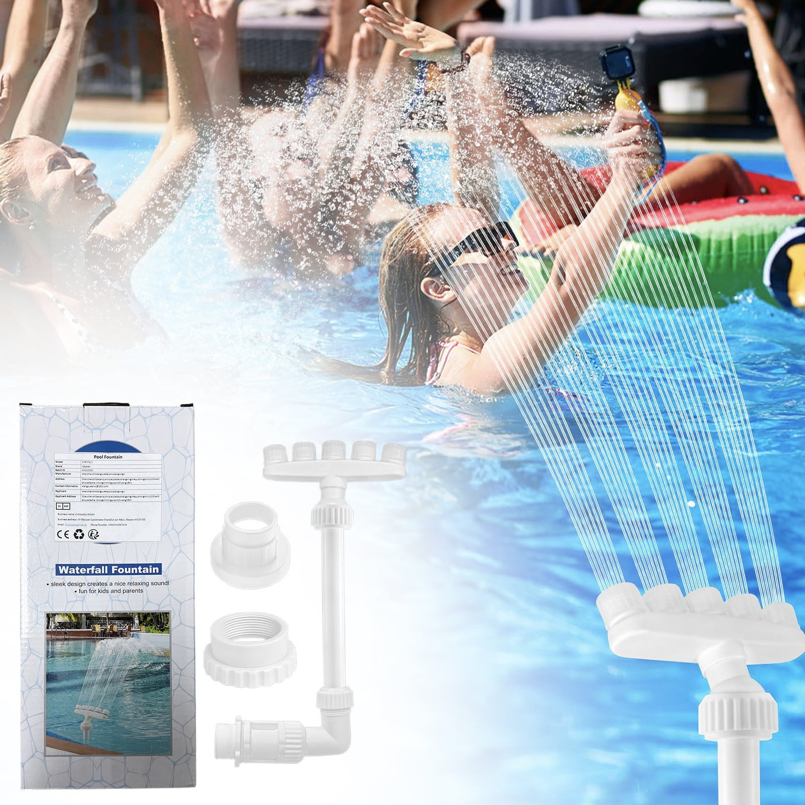 Adjustable Pool Fountain with 5 Nozzles for Inground Pools, 360 ...