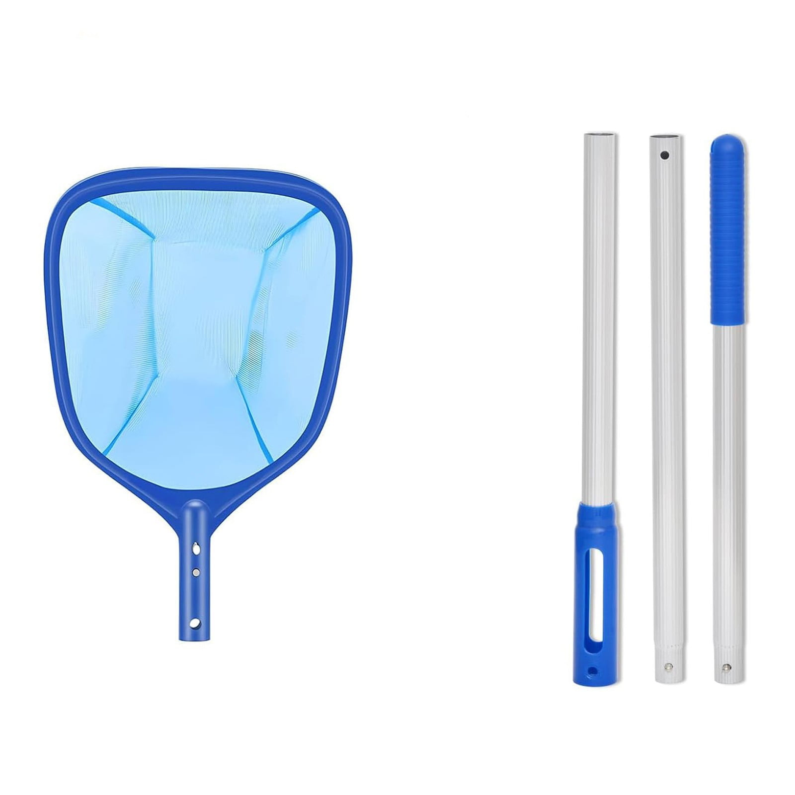 Adjustable Pool Leaf Skimmer with 3-Section Telescopic Pole - Heavy ...