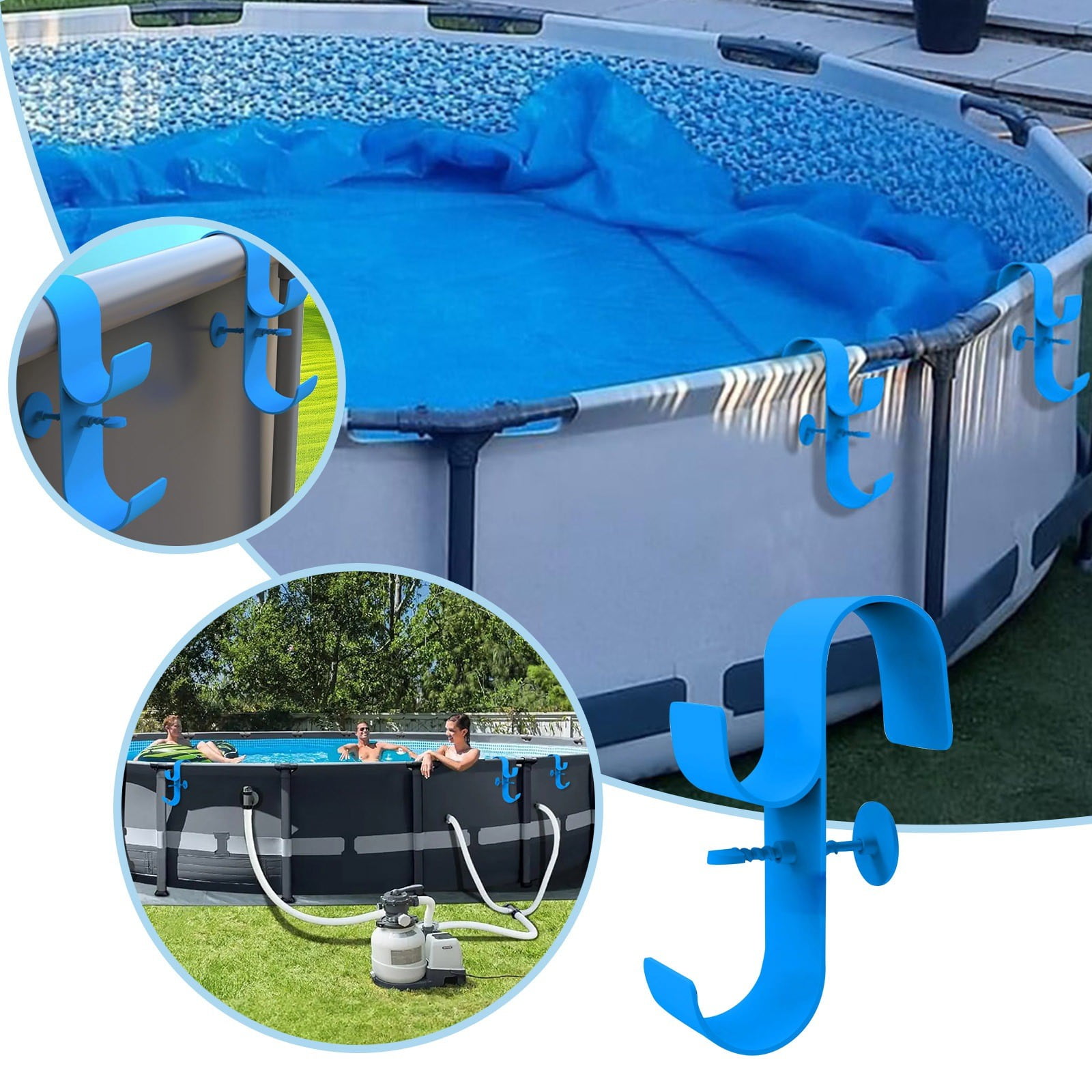 Adjustable Pool Pole Hanger for Skimmer Nets & Brushes, Above Ground ...