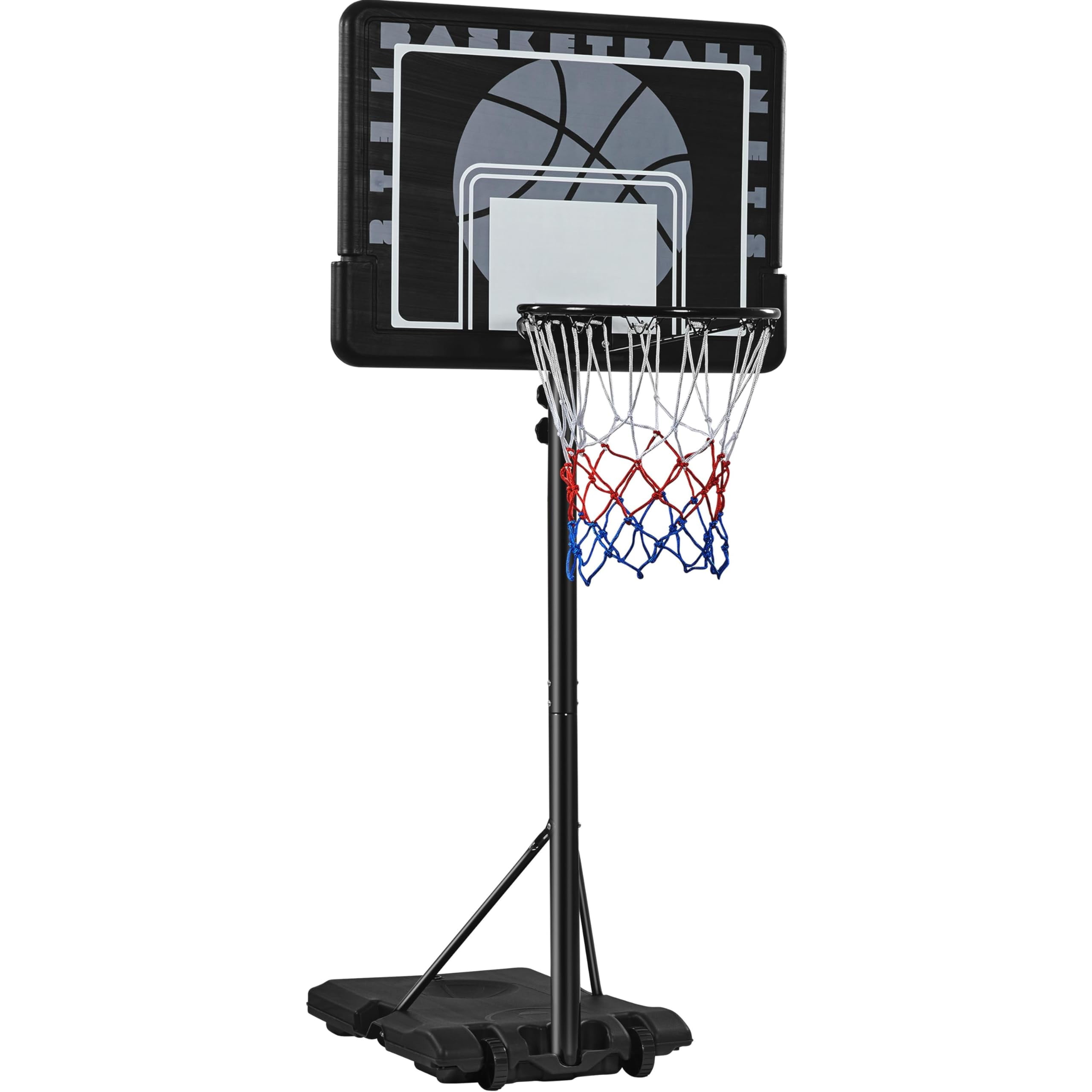 Adjustable Portable Basketball Hoop for Kids 7.6-8.6ft Outdoor Stand ...