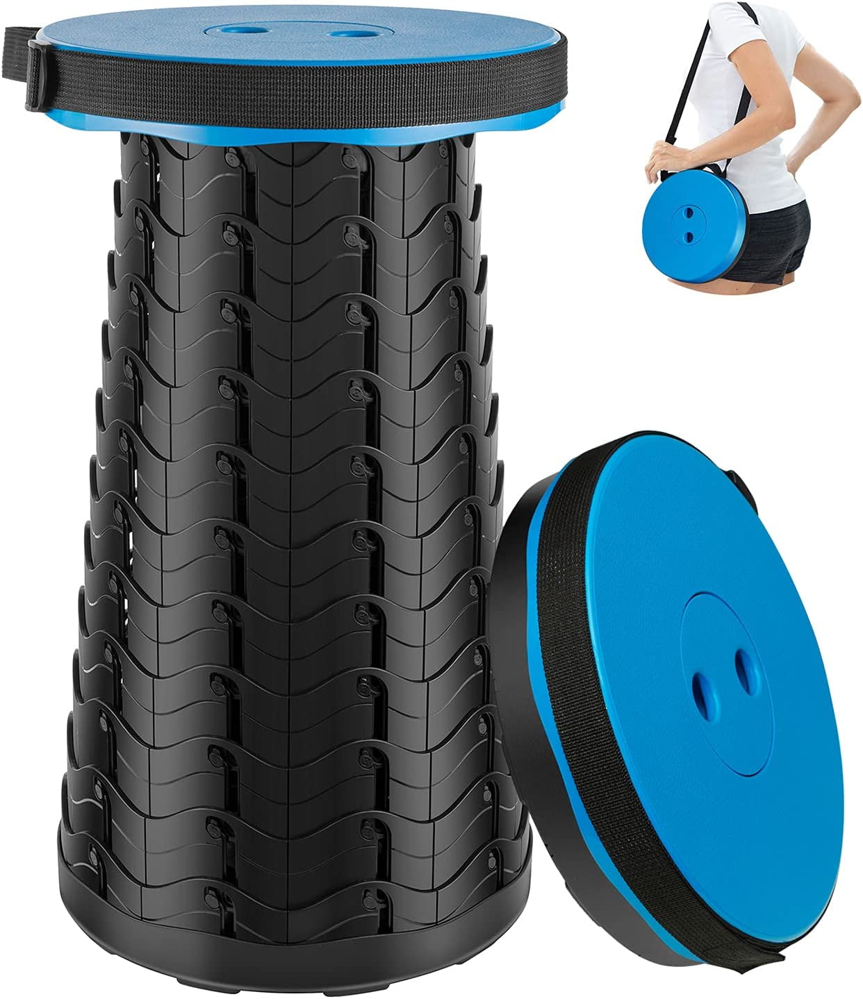 Adjustable Portable Collapsible Stool. Lightweight Foldable Compact ...