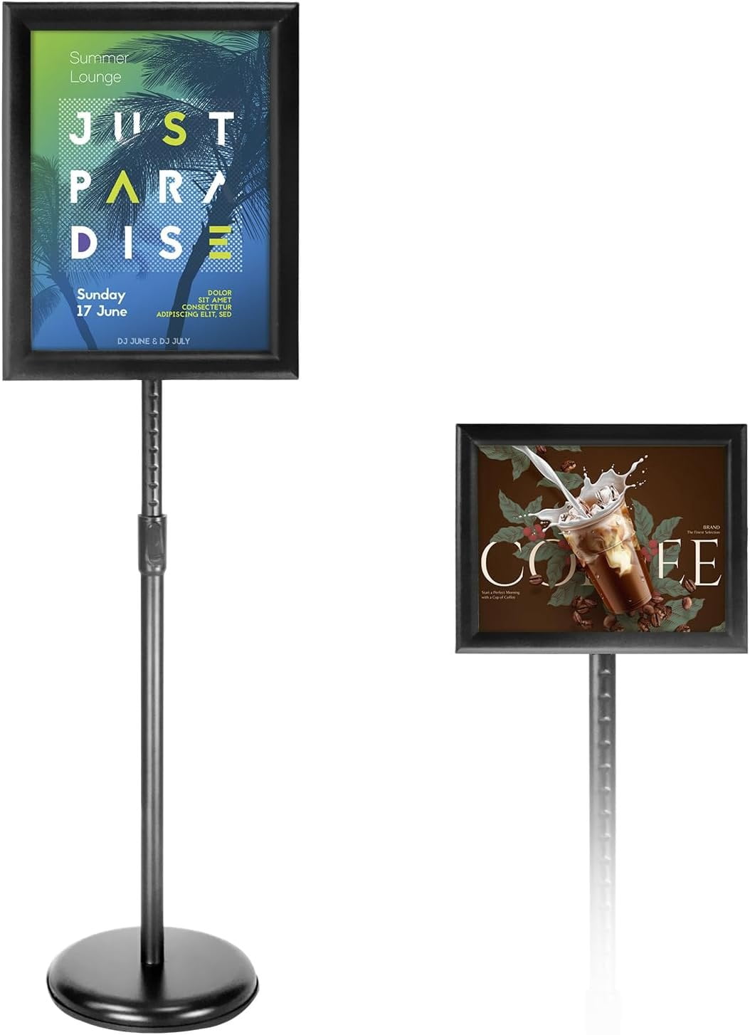 Adjustable Poster Sign Stand Holder Heavy Duty Snap Open Pedestal Floor ...