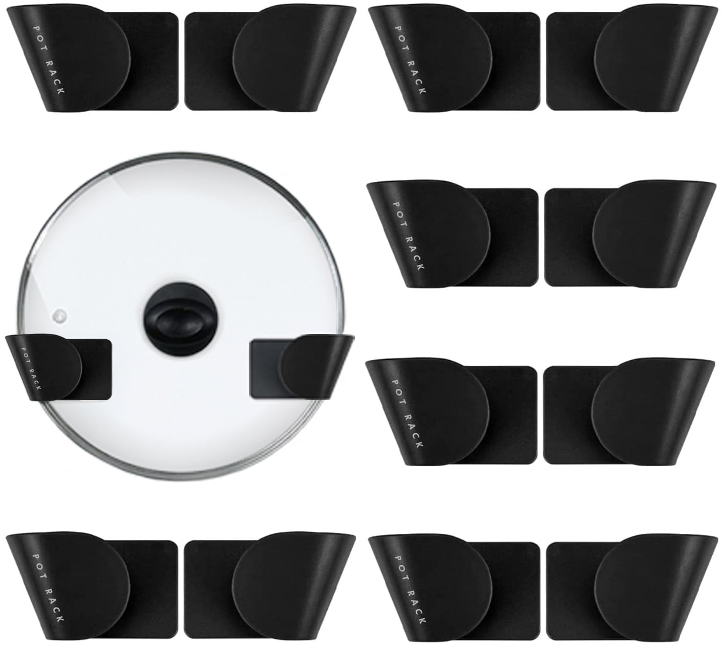 Adjustable Pot Lid Organizer Cabinet Door Kitchen Organization, (6 ...