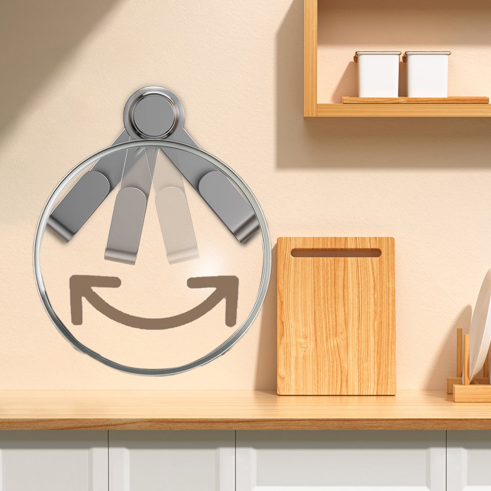 Adjustable Pot Lid Rack & Cutting Board Hanger - Wall Mounted Kitchen ...