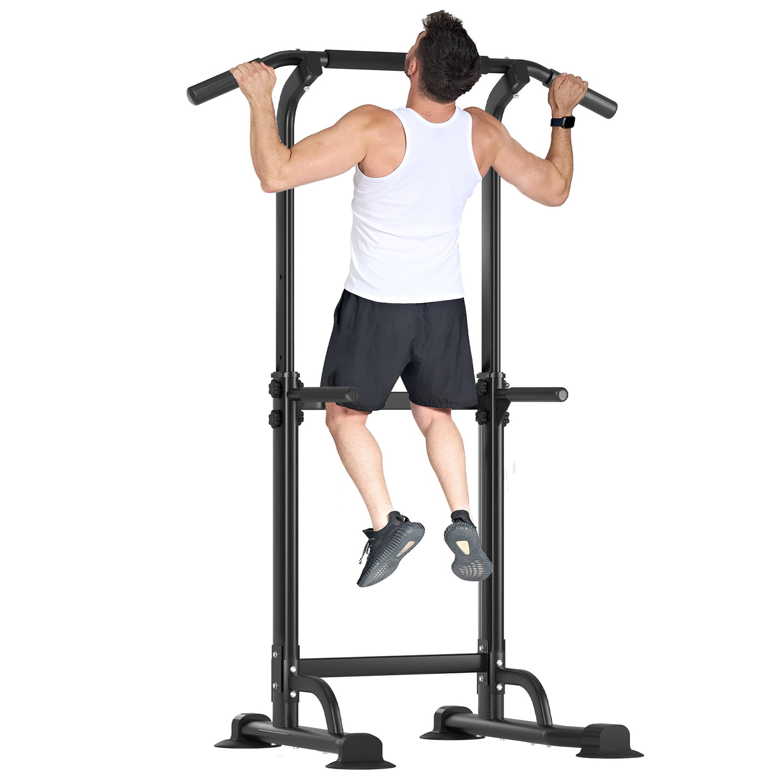 Adjustable Power Tower Pull Up Bar Station with Dip Stand, 330lbs ...