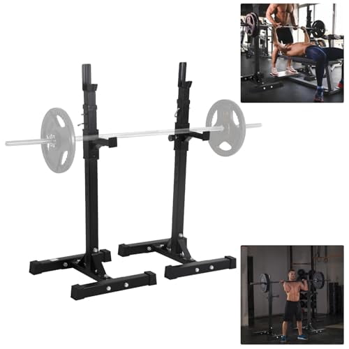 Adjustable Press Rack, 40"-66" Multi-Function Squat Rack for Home Gym ...