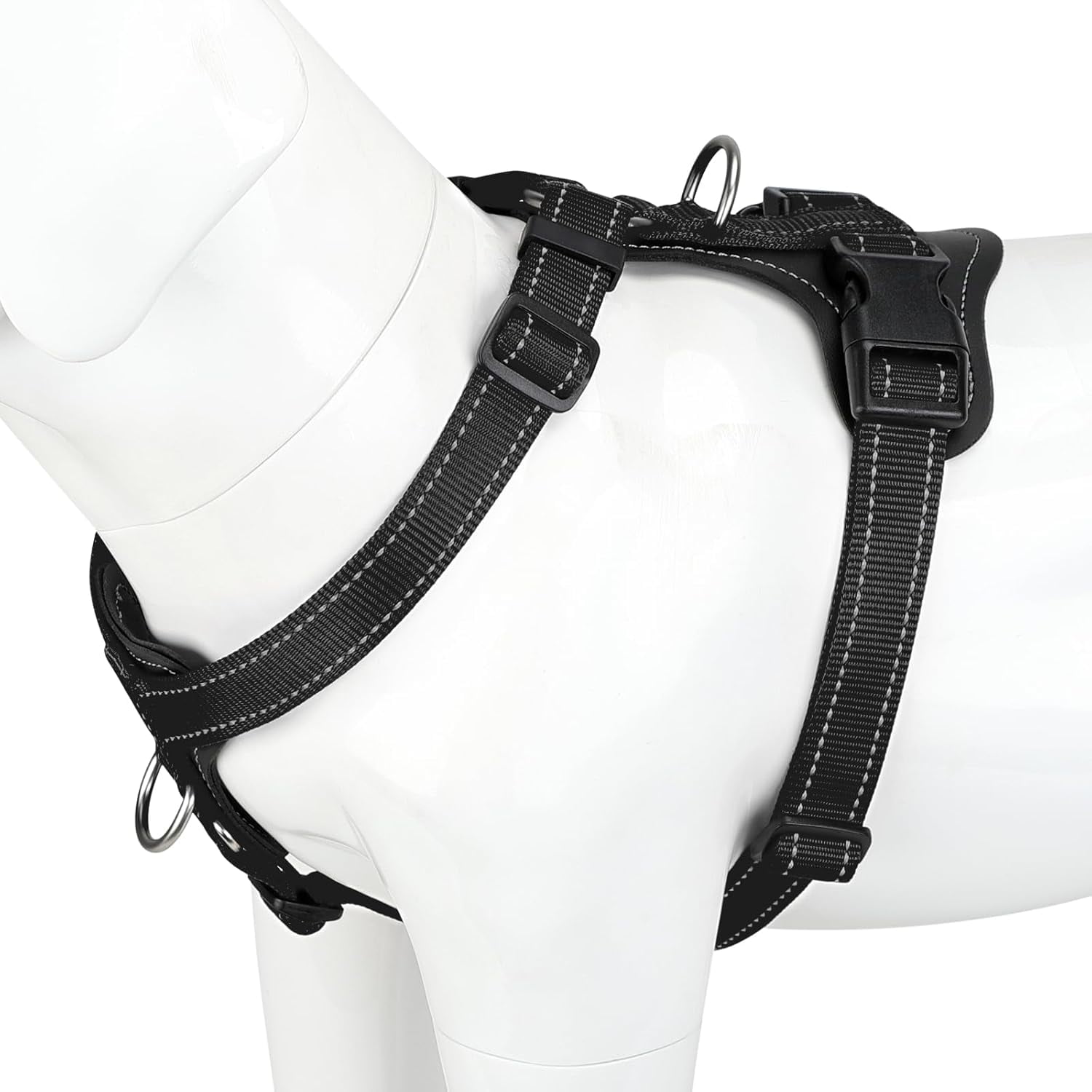 Adjustable No Pull Dog Harness with Leather Accents, Heavy Duty ...