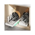 Adjustable Pull-Out Cookware and Pan Lid Organizer with Storage Box ...