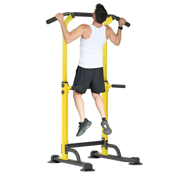 Adjustable Pull Up Bar & Dip Station - 10 Height Settings, 400LBS ...