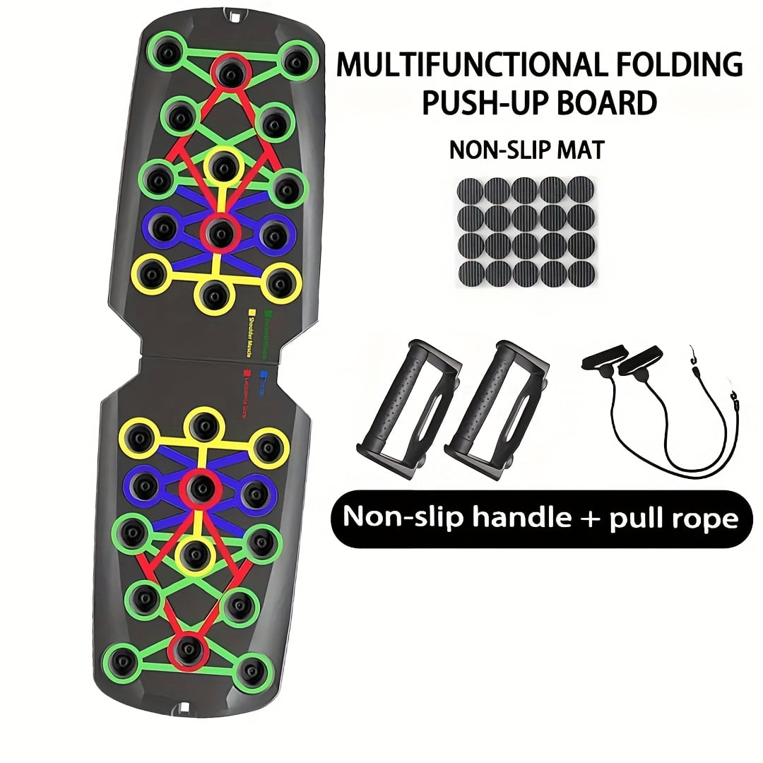 Adjustable Push Up Board with Resistance Bands - Non-Slip Home Gym ...