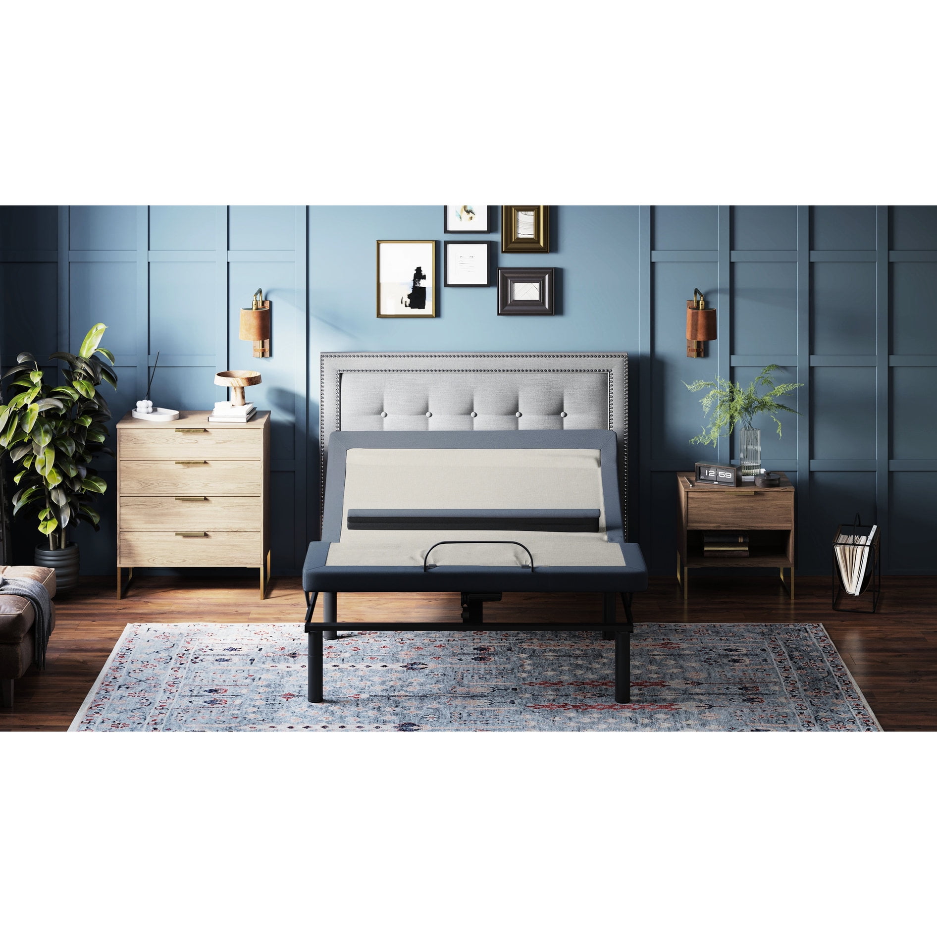 Adjustable Queen Bed Base | Head/Foot Tilt, Lumbar Support, Under Bed ...