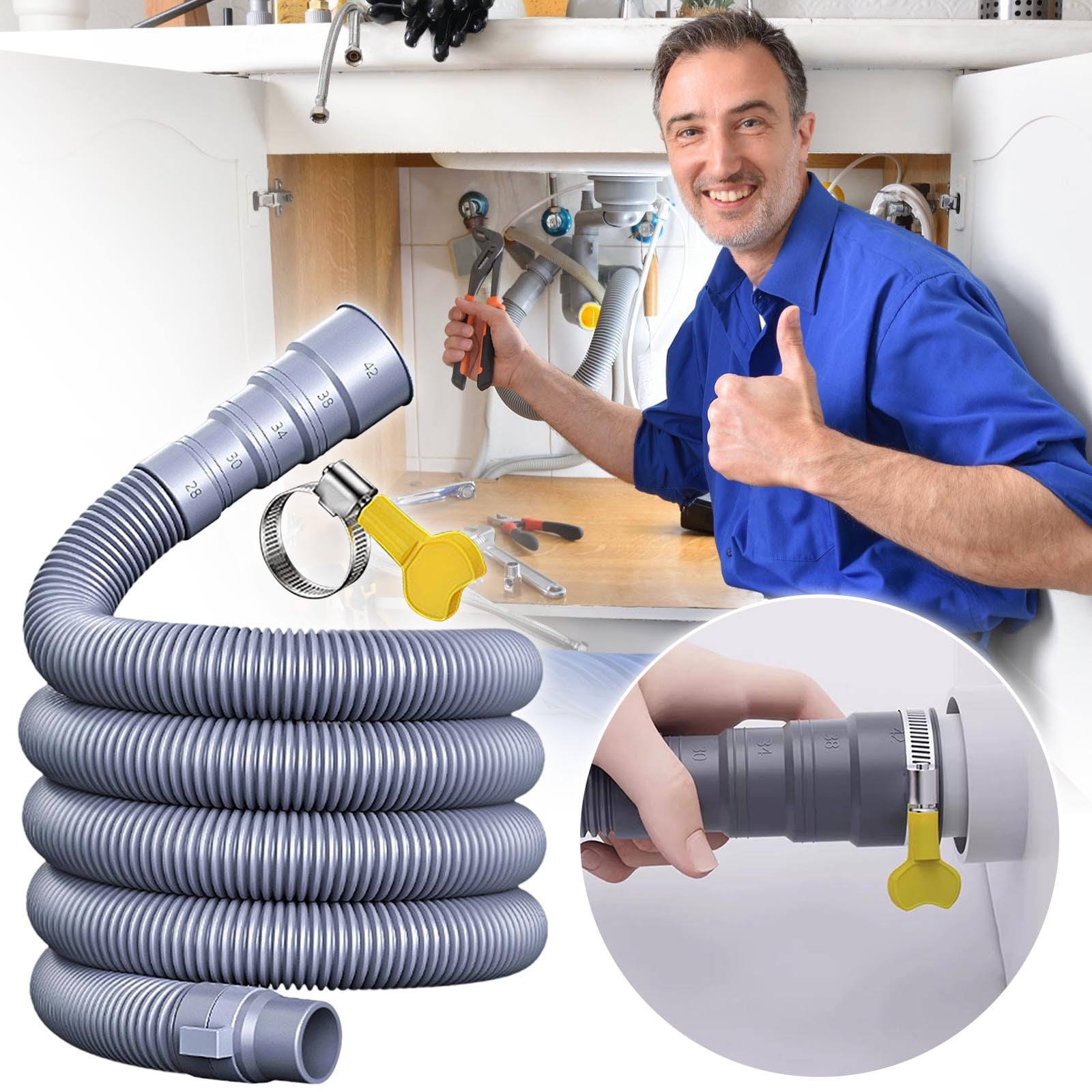 Adjustable RV Sewer Hose Kit with Interchangeable Adapters for Motorhomes and Trailers - 5m ...