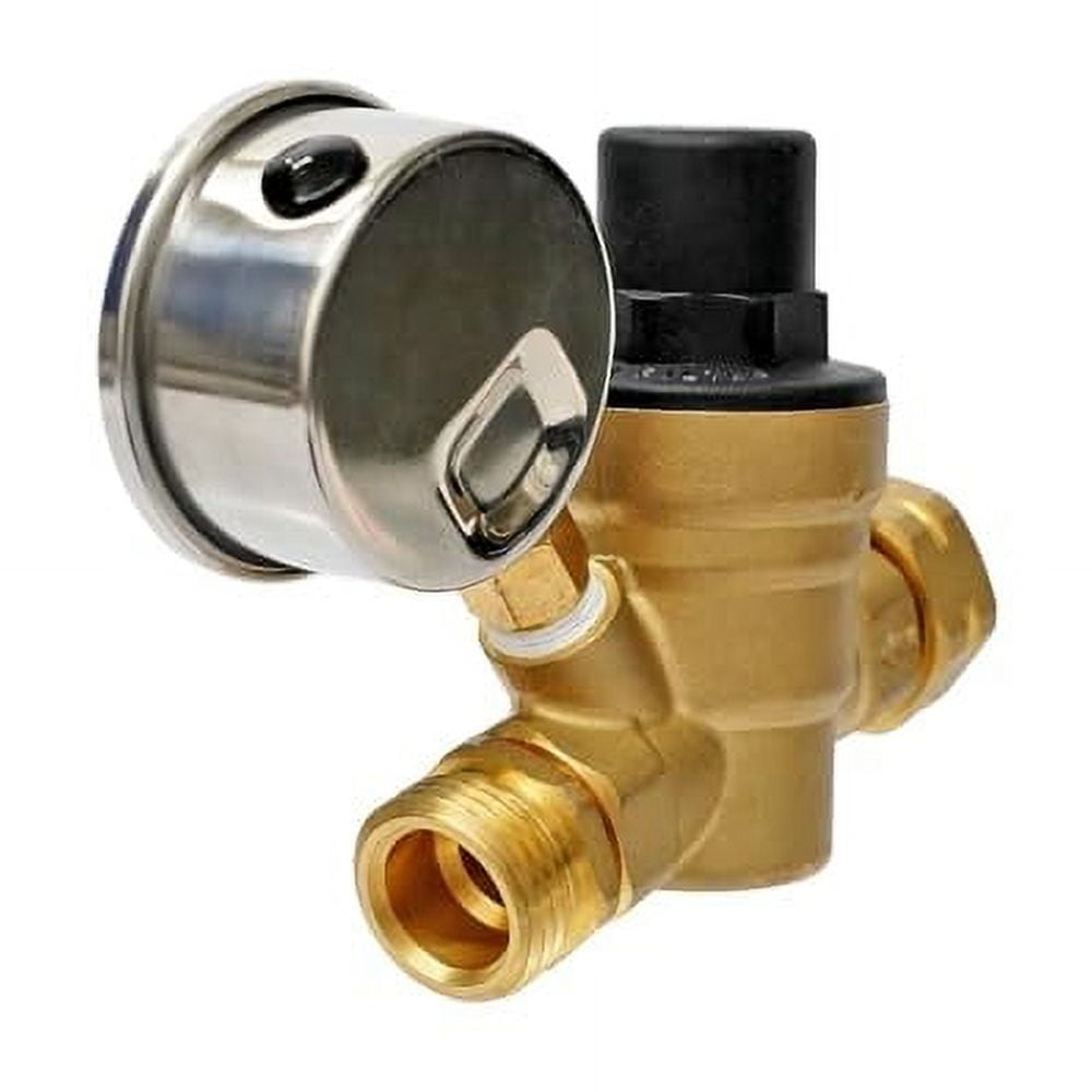 Adjustable RV Water Pressure Regulator with Gauge, 0-85 PSI | Ideal ...